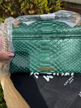 Kurt Geiger | Bags | Kurt Geiger Emerald Green Snake Skin Textured ...